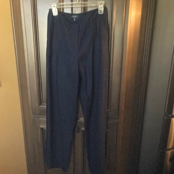 Kaari Blue | Pants & Jumpsuits | Kaari Blue Navy Blue Wide Leg 0 Linen Trouser | Poshmark